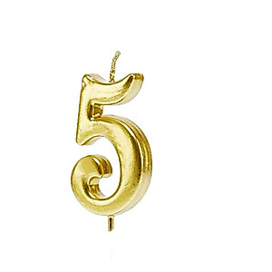Mart 25th Birthday Candles,Gold Number 25 Cake Topper for Birthday Decorations