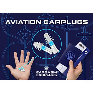 Eargasm Aviation Earplugs - Airplane Ear-Plugs for Ear Air Pressure Relief on Flights for Adults - High Altitude Air Travel Essential Earplugs for Men & Women for a Comfortable Trip