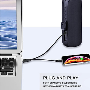 PNGKNYOCN 12 Inch Micro USB Splitter Cable USB 2.0 Type A Male to Dual Micro USB Male Y Data Charge Connector Adapter Cable