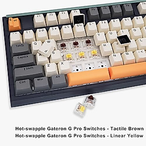 SKYLOONG GK87 V3 TKL Wireless Mechanical Keyboard - Nordic 2.4G/Bluetooth 5.1/USB Wired - Double Spacebar - 3Knobs - Gateron G Pro Switch-RGB Backlit Hot Swappable - Ti-Grey PBT Keycaps
