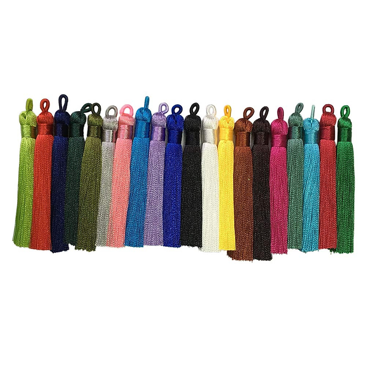 Gnognauq 40pcs Tassels Mixed 20 Colors Soft Imitation Silk Tassels for Earring Jewelry Making, DIY Craft Projects, Bookmarks