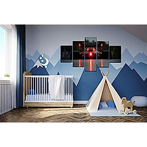 Red Bull F1 HD Printed Car Art Painting 5 Piece Sports Car Pictures Printed on Canvas Painting Wall Art for Living Room Decor Bedroom Racing Cart Modern Home Painting - 50''Wx 24''H (Without Frame)