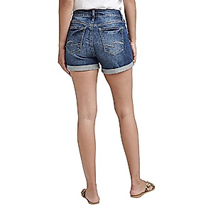 Silver Jeans Co. Women's Elyse Mid Rise Short, Med Wash EAF395, 33W x 4L