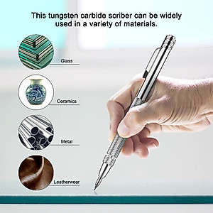 Glieskir 2 Pack Tungsten Carbide Scriber with Magnet,with Extra 10 Replacement Marking Tip,Etching Engraving Pen for Glass/Ceramics/Metal Sheet