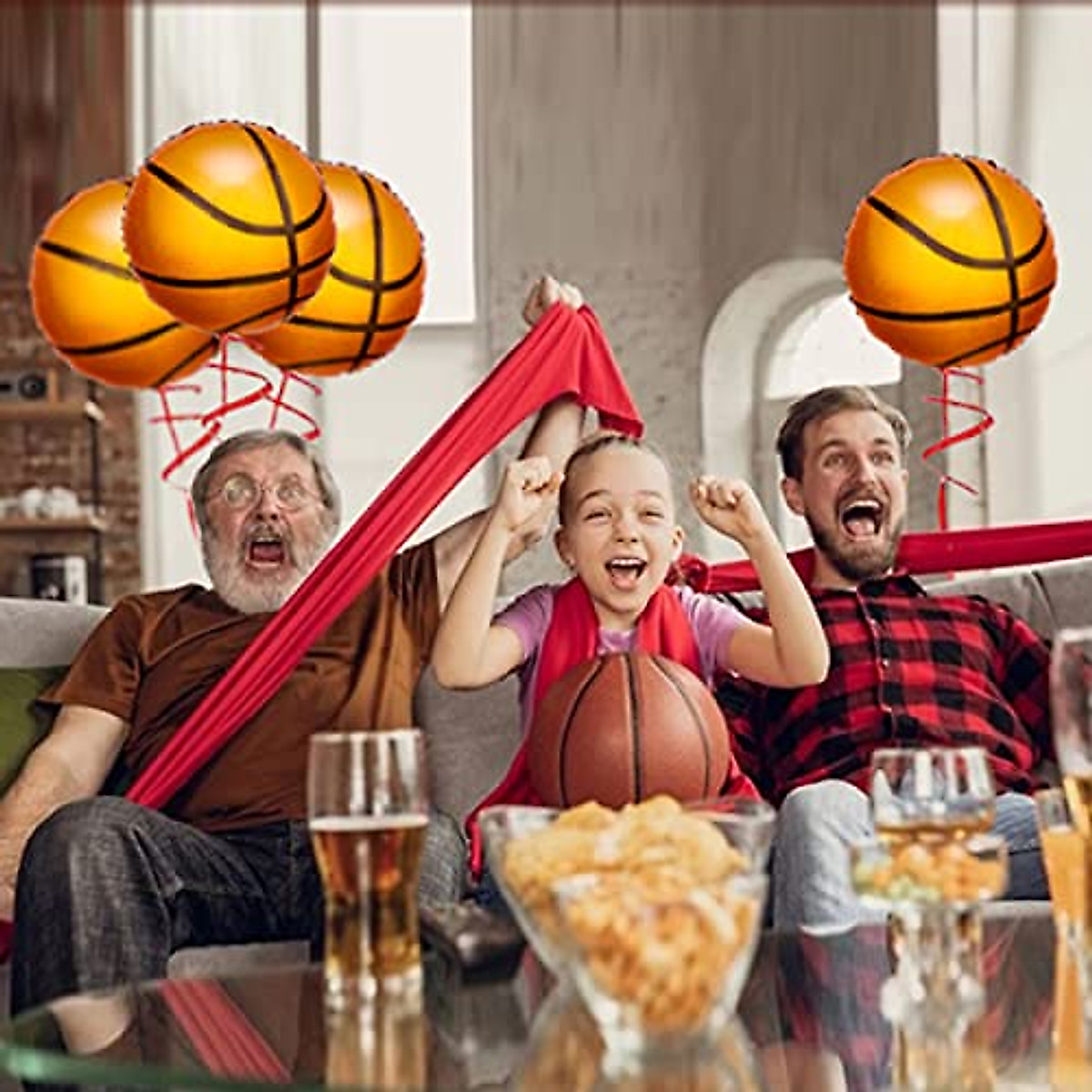 12Pcs Basketball Balloons 18inch Basketball Party Decorations Supplies Basketball Foil Balloons for World Game Sports Basketball Birthday Party Supplies Favors