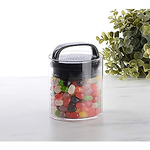 Prepara Evak Fresh Saver, Small-Short Airless Canister with Black handle, 0.5 Quart, Clear