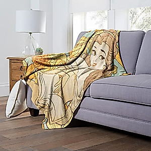 Northwest Beauty & The Beast Silk Touch Throw Blanket, 50" x 60", Floral Fantasy Belle
