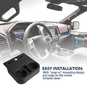 Front Center Console Cup Holder HC3Z-2813562-AB Compatible for Ford F150 2015-2020,F250 F350 F450 Super Duty 2017-2022 Truck Cup Holder Front Seat