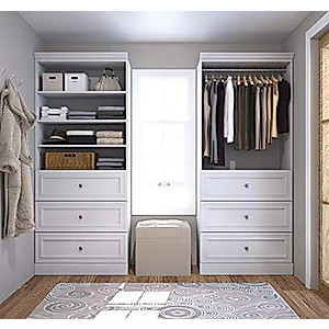 Bestar Versatile Closet Organizer, 72W, White