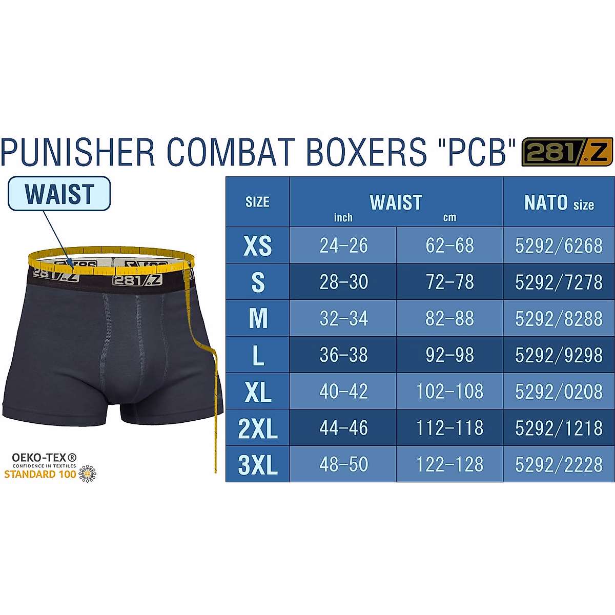 281Z Military Underwear Cotton 2-Inch Boxer Briefs - Tactical Hiking Outdoor - Punisher Combat Line (X-Large, Foliage Green (2 Pack))