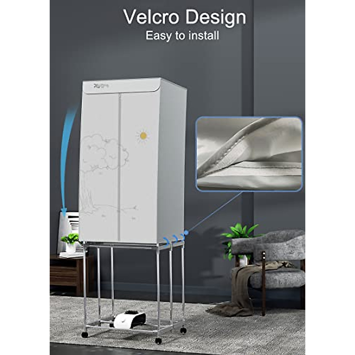 Portable Dryer, New Lock Tube Clothes Dryer, 1000W Electric Dryer, Double-layer Foldable Portable Dryer for Apartments