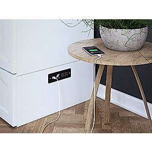 AFI Southampton Murphy Bed Chest with Charging Station, Twin XL, White
