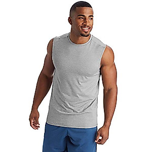 C9 Champion mens Sleeveless Tech Tee T Shirt, Comfort Gray Heather, Large US
