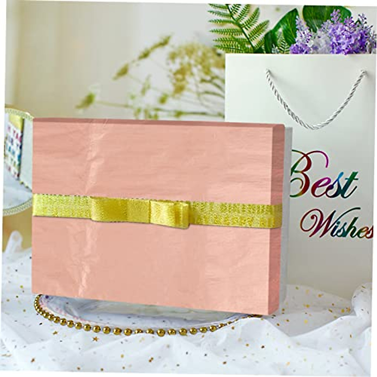JEWEDECO 100pcs Wrapping Paper Floral Bouquet Tissue Paper Packaging Bulk Rose Gold Tissue Paper Bulk Foil Gift Package Paper Craft Paper Floral Decor Gift Paper Metal Child Cellophane