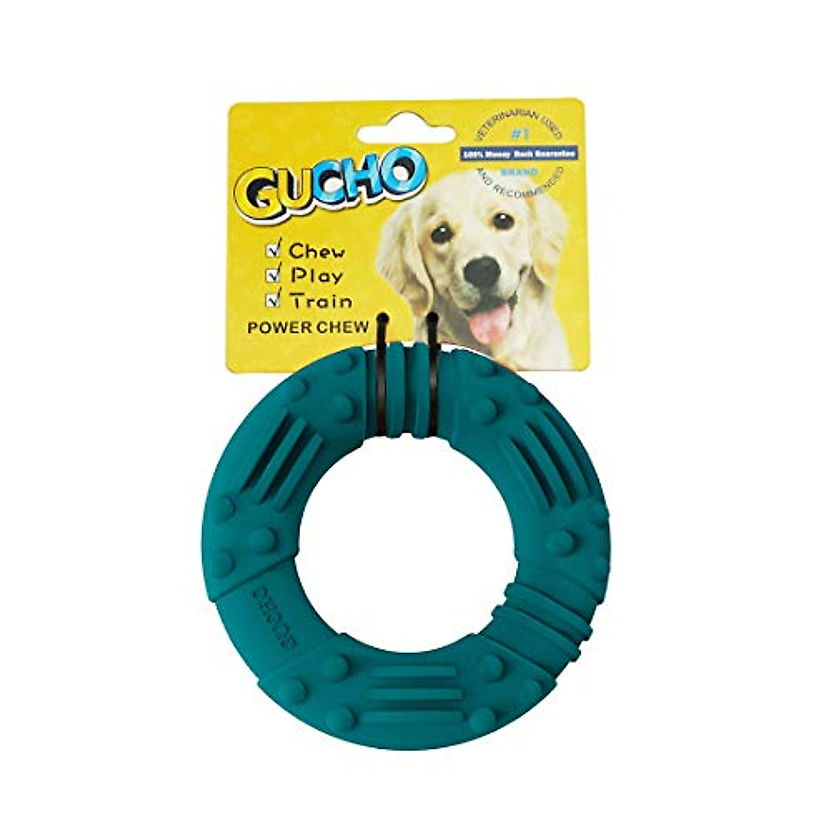 GUCHO Updated Ultra Durable Dog Chew Toys for Aggressive Chewers Nearly Indestructible Natural Rubber Dog Toys - Tough Strong Dog Teething Toys for Medium Small Dogs