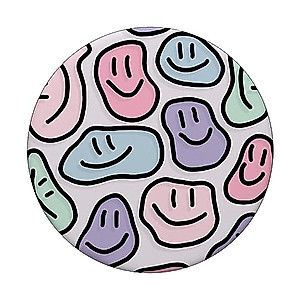pastel aesthetic trippy liquid swirl dripping smile face PopSockets Standard PopGrip