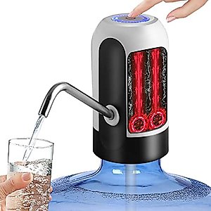 PUDHOMS 5 Gallon Water Dispenser - USB Charging Universal Fit Water Bottle Pump for Drinking Water Portable Automatic Electric Pump for Home Kitchen Office Camping Switch for 2-5 Gallon Jugs