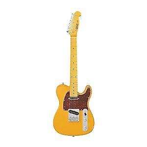 CNZ Audio TL Mini Electric Guitar - White Finish, Black Pickguard, 3/4 Short Scale, 7/8 size Guitar, 2 Single Coil Pickups, C Shaped Maple Neck, Classic Look & Feel