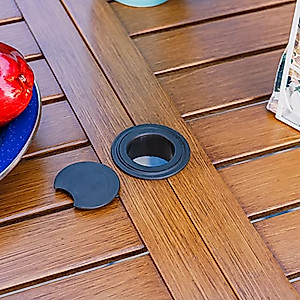 PHI VILLA Metal Patio Dining Det 6,7 Piece Metal Outdoor Dining Table Set - 1 Rectangle Expanding Dining Table and 6 Swivel Chairs Garden Outdoor Chairs