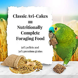LAFEBER'S Classic Avi-Cakes Pet Bird Food, Made with Non-GMO and Human-Grade Ingredients, for Parrots, 12 oz