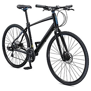 Schwinn Vantage F3 Mens/Womens Sport Hybrid Bike, 21-Speed Drivetrain, 55cm/Small Aluminum Frame, Flat Bar, Disc Brakes, Smooth Ride Technology, Black