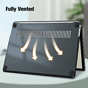 Fintie Case for 13.5 Inch Microsoft Surface Laptop 5/4/3 with Metal Keyboard (Model: 1951/1868) - Protective Slim Snap On Hard Shell Cover, Crystal Black