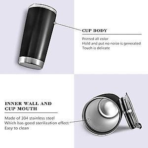 innewgogo Black 20 oz Stainless Steel Vacuum Insulated Tumbler for Women Men Reusable Water Bottle with Leak-proof Lid & Straw Iced Coffee Cup for Iced Tea Coffee Water School Gym Home Office