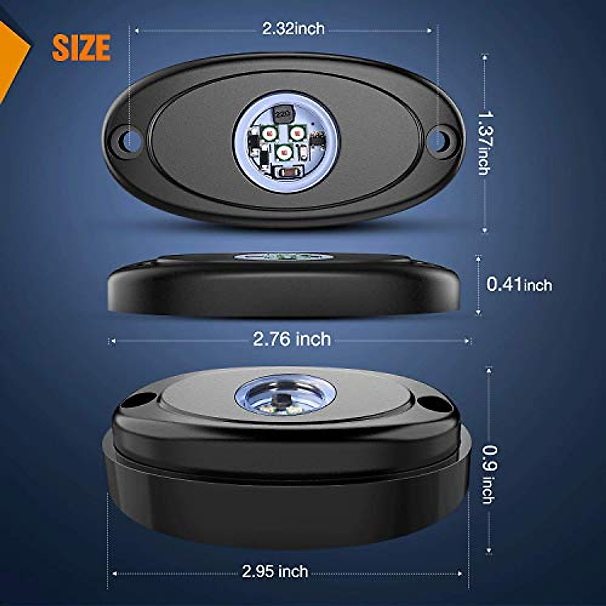 Nilight LED Rock Light 6PCS Red Light Pods Waterproof Under Body Wheel Well Light Exterior Interior Lights for Car Truck Pickups ATV UTV SUV Motorcycle Boat, 2 Years Warranty