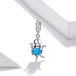 Octopus Charm 925 Sterling Silver Sea Turtle Charm Fish Charm Starfish Charm Ocean Charm for Pandora Charm Bracelet (Octopus)