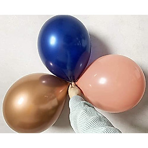 Navy Blue Rose Gold White Confetti Balloons 25pcs for Birthday Party Decorations for Women/Wedding/Baby Shower Navy and Pink Balloons Gender Reveal Party Decorations