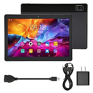 Call Tablet, 6GB 128GB 10.1 Inch Tablet 5G WiFi 100240V Black Paintable 10Core CPU Processor for Android12 (US Plug 110V Light Source)