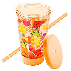 GILANO 16oz Kids Tumbler Water Drinking Bottle with LED Light Up - BPA Free, Straw Lid Cup, Reusable, Lightweight, Spill-Proof Water Bottle with Cute Design for Girls & Boys (Mermaid)