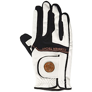 Copper Tech Gloves Men's Golf Glove with Spider Tacky Grip, X-Large, White/Black