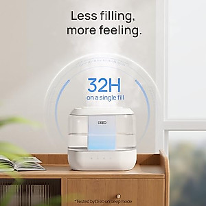 Dreo Humidifiers for Bedroom, Top Fill 4L Supersized Cool Mist Humidifier with Oil Diffuser and Nightlight, 32H Runtime, Quiet Ultrasonic Humidifiers for Home, Large Room, Baby Nursery and Plants