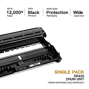 E-Z Ink (TM) Compatible Drum Unit Replacement for Brother DR420 DR 420 High Yield for use with HL-2270DW HL-2280DW HL-2230 HL-2240 HL-2240D MFC-7860DW MFC-7360N DCP-7065DN (1 Drum Unit)