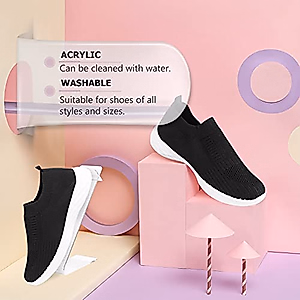 Baluue Acrylic Shoes Display Stand Shoe Display Insert 2pcs Shopping Mall Sandal Flat Shoe Sneaker Rack for Store Display Shoe Floating Display