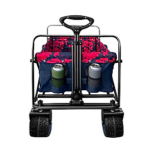 Hurley Beach & Gear Collapsible Wagon Cart, 30.25"x21.75"x31.25", Knockout, Navy