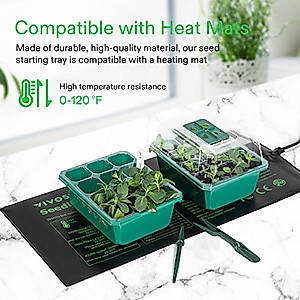 VIVOSUN Durable Waterproof Seedling Heat Mat Warm Hydroponic Heating Pad 10" x 20.75", with 6-Pack Seed Starter Trays