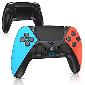 Wireless Controller for PS4 Controller,Wiv77 Ymir Elite Gaming Controller Compatible with Playstation 4 Controller with Turbo/Mapping Buttons/1200mAH Battery,Scuf Controller for Kids/Men/Women,BlueRed