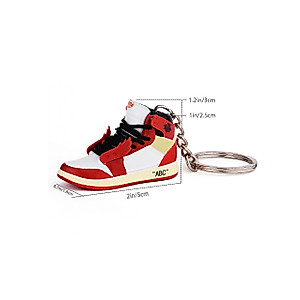MPK Mini Sneaker Keychain - 3D Basketball Keychain Accessories for Men, Women,graduation gifts,inspirational gifts (Red-3)