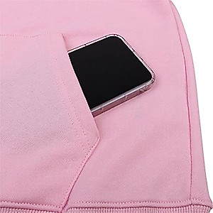 NUFIWI Women Graphic Printed Oversized Y2K Sweatshirt Zip Up Long Sleeve Hoodies Aesthetic Jacket Streetwear with Pockets （Pink, L