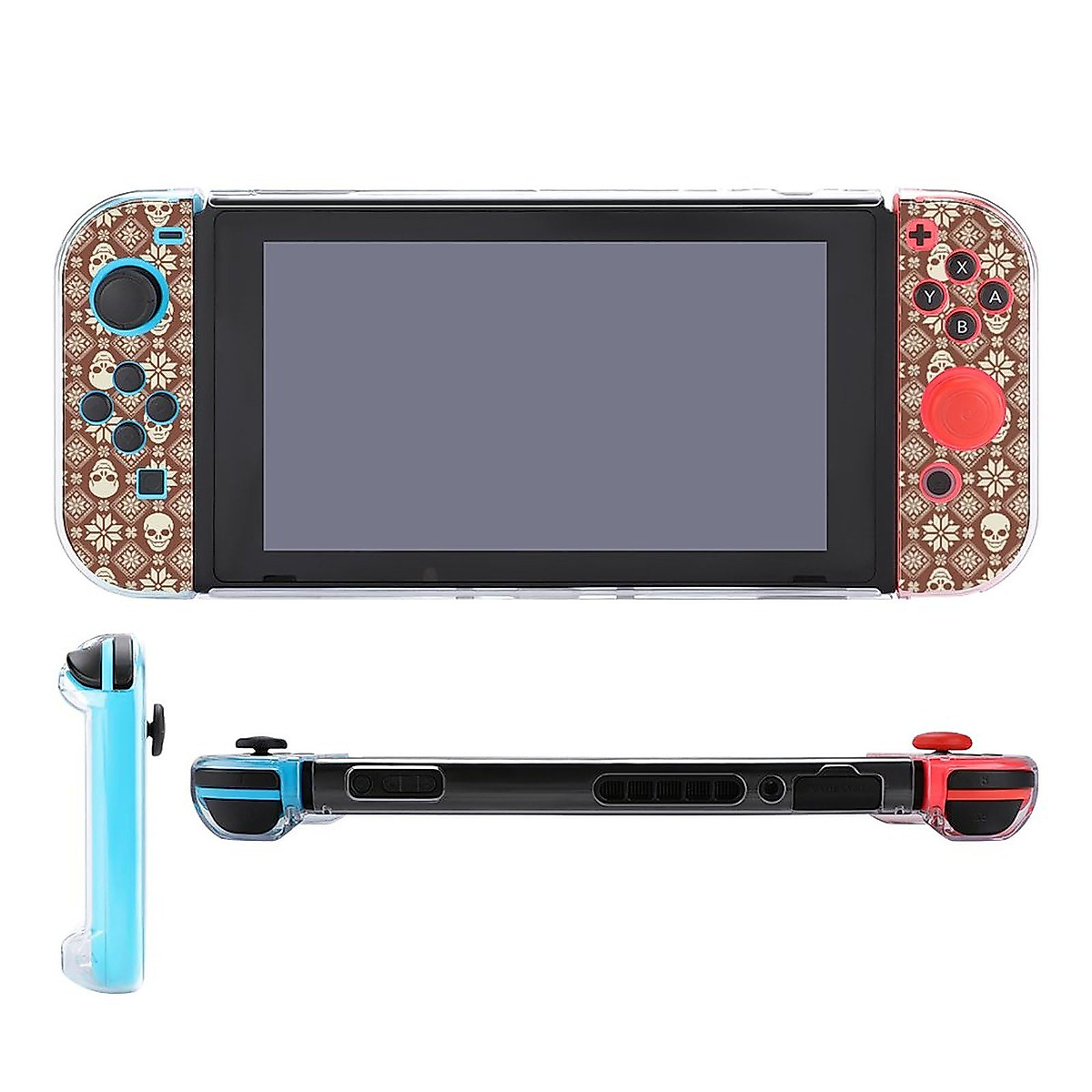 Cross Stitch Skull Pattern Protective Case Cute Design Hard Cases Cover Game Shell for Switch