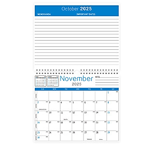 BHR Desk Calendar 2023-2024,Monthly Desk Calendar from January 2023-June 2024,10"×8" Standing Flip Desktop Calendar with Strong Twin-Wire Binding,Thick Paper and Writing Blocks for New Year and Christmas Gifts