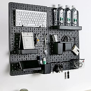 NILYNN Garage Storage,Pegboard,Panel Tool Organizer,2 Installation Methods,Made of ABS Material,for Storing Tools at Home, Garage, Apartment and Utility Room,42.5x22inches