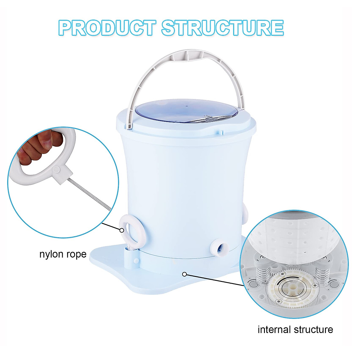 Manual Clothes Dryer Portable Mini Dryer Compact Spin Dryer Non electric Laundry Dryer for RV, Camping, School, Apartment, Dorm (Green)