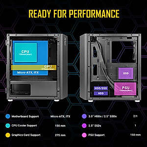 Antec NX200 M, Micro-ATX Tower, Mini-Tower Computer Case with 120mm Rear Fan Pre-Installed, Mesh Design in Front Panel Ventilated Airflow, NX Series, Black, (CJ11132623)