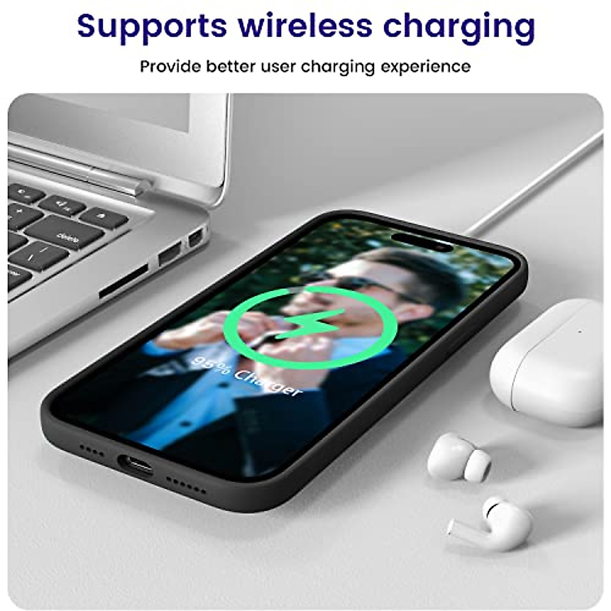 OTOFLY Designed for iPhone 14 Pro Max Case, Silicone Shockproof Slim Thin Phone Case for iPhone 14 Pro Max 6.7 inch (Black)