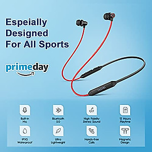 Tecno Wireless Bluetooth Headphones, Bluetooth Earbuds Neckband with Microphone, Bluetooth 5.0, for Sports, B1 SE