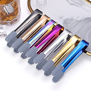 Hemoton 2pcs Sugar Cube Tongs Cooking Tongs Grill Buffet Tongs Small Pastry Sugar Tong Silicone Tip Cube Tongs Charcoal Clamps Mini Pliers Small Food Tong Ice Cubes South Korea