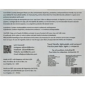 Scent Si Bon Luxury Scented Laundry Detergent Sheets, 60 Loads, Le Gris Scent Inspired by Dior Sauvage, Eco-Friendly Formula, Biodegradable Detergent Strips, Liquid-Free Laundry Sheets